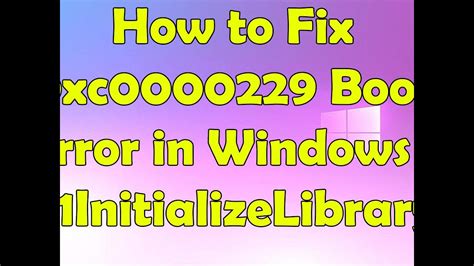 0xc0000229 Boot Error Fix Windows Startup Problem Solved Youtube