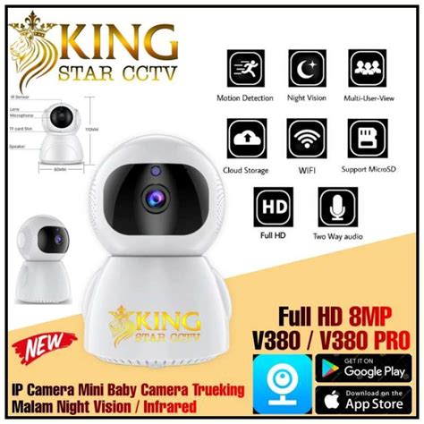 Jual Ip Camera V380 8mp Full Hd 1080p Wireless Cctv Wifi Snowman Ap Mode Di Seller Blue Mart