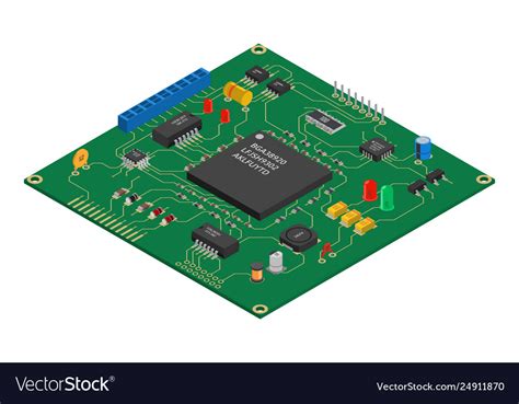 Isometric Printed Circuit Board Royalty Free Vector Image