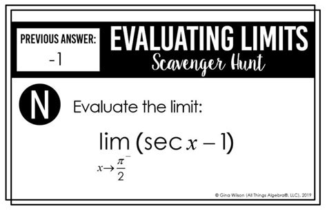 Evaluating Limits Of Functions With Tables Graphs Scavenger Hunt All Things Algebra