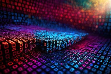 Colorful Technology Binary Matrix Code Abstract Wallpaper Patern Background Stock Illustration