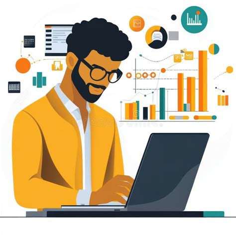 Analyst Working With Computer In Business Management System To Make