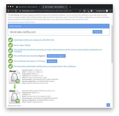 investigate intermittent issues of invalid ssl certificate · issue