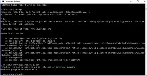 Execution Failed For Task React Native Audio