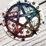 Pentagram Ivy Gothic Print 9cm Round Glossy Coaster Gothic Coasters