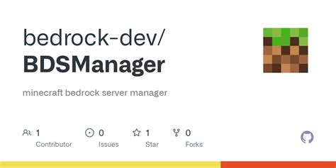 GitHub Bedrock Dev BDSManager Minecraft Bedrock Server Manager