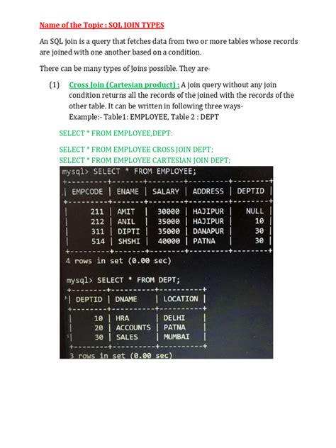 My Sql Functions And Joins Pdf