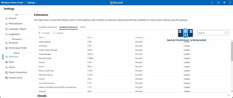 Uninstall Extensions In Windows Admin Center Mastering Vmware