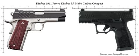 Kimber 1911 Pro Vs Kimber R7 Mako Carbon Compact Size Comparison