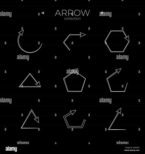 Simple Set Of Arrow Icons Outline Symbol Collection Arrow Basic Ui Elements For Web Graphics