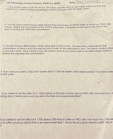 Solved Lab 2 ﻿worksheet Practice Problems Show All