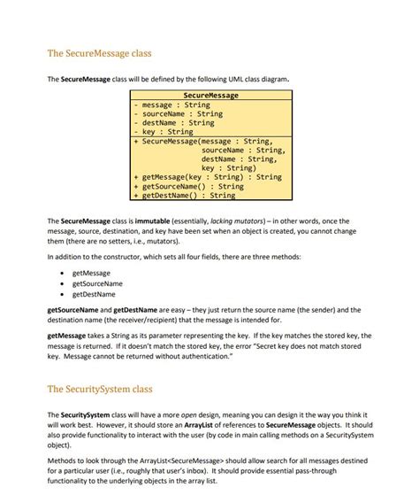 Solved The Securemessage Class The Secure Message Class Will