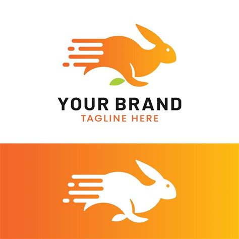 Premium Vector Simple Running Rabbit Dash Logo Design Template