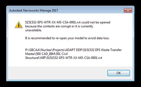 Revit File Corrupt When Opened In Navisworks Autodesk Community