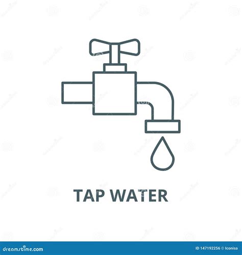Tap Water Vector Line Icon Linear Concept Outline Sign Symbol Stock Vector Illustration Of