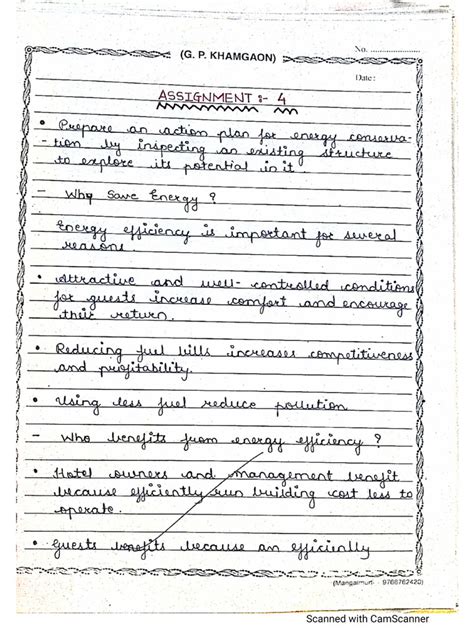 Ecg Assignment No 6 Prepare An Action Plan For Energy Conservation By