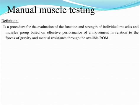 Ppt Principles Of Manual Muscle Testing Powerpoint Presentation Free