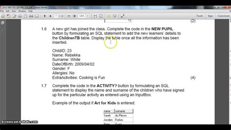 Sql In Delphi School Example Part 2 Ec 2013 Sept P1 Youtube