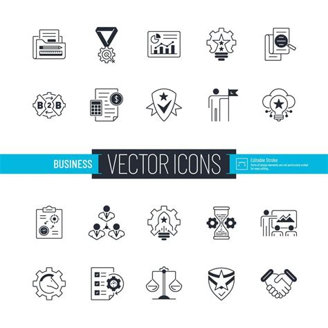 Business Monochrome Icon Set 22784647 Vector Art At Vecteezy