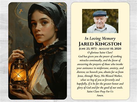 Saint Clare Prayer Card 1091 Disciplepress Memorial And Funeral