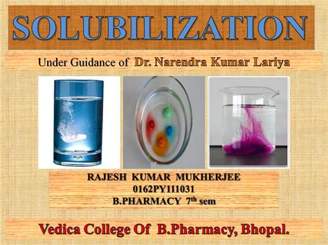 Solubilization Bpharmacy 7th Sem Ppt Rajesh Ku Mukherjee Ppt