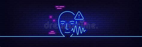 Voice Wave Line Icon Face Scan Sign Neon Light Glow Effect Vector Stock Image Image Of