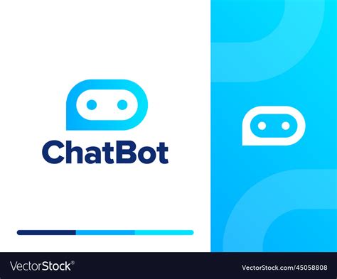 Chat Bot Logo Design Concept Royalty Free Vector Image