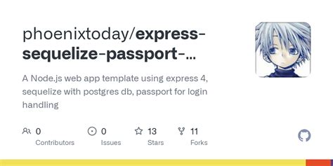 Github Phoenixtodayexpress Sequelize Passport Postgres Template A
