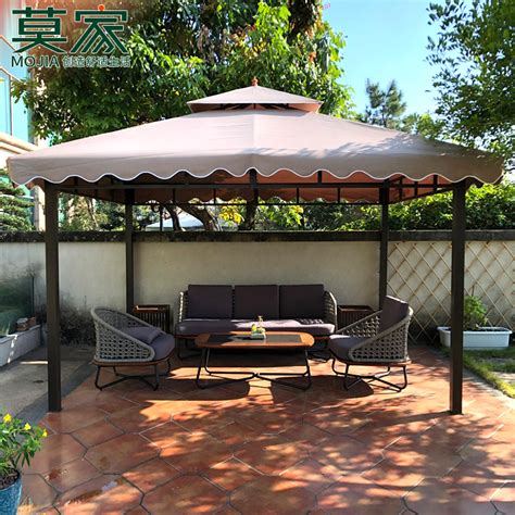 莫家户外凉亭小木屋庭院花园农家乐农庄帐篷室外铁艺亭子四角凉亭 虎窝淘