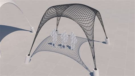Tensile Fabric Structure D Model TurboSquid