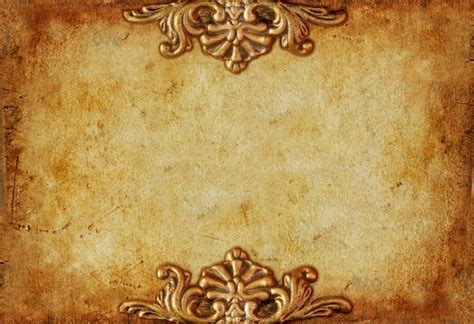 Vintage Paper Background With Gold Ornaments