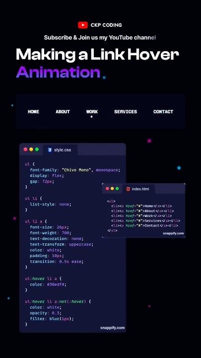 How To Create Menu Link Hover Animation Making A Link Hover Animation Shorts Viral Youtube