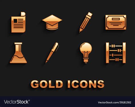 Set Pen Certificate Template Abacus Light Bulb Vector Image