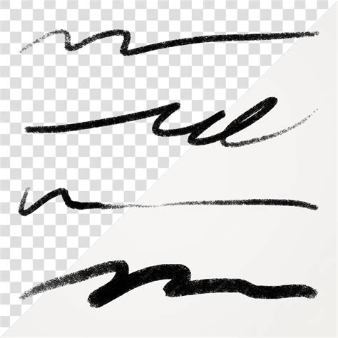 검은색으로 설정된 Png 잉크 브러시 스트로크 요소 프리미엄 Psd 파일