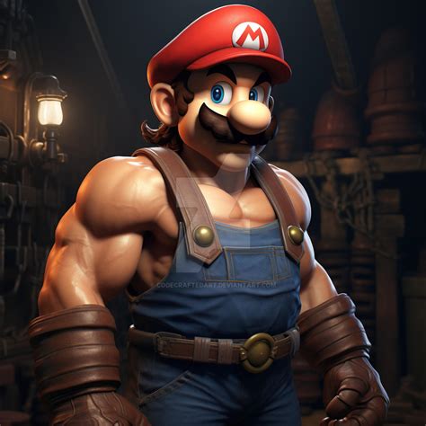 Muscular Super Mario By Codecraftedart On Deviantart