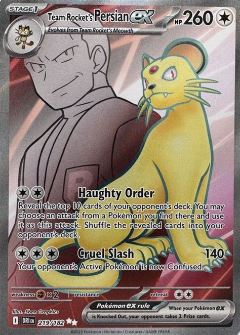 Team Rockets Persian Ex 2025 Scarlet And Violet Destined Rivals 219