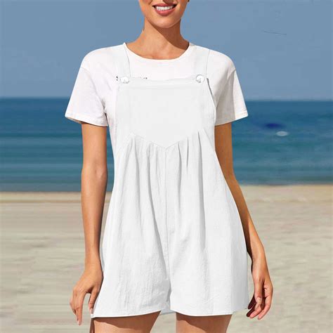 Dihao One Piece Jumpsuits For Women Clearance Plus Size Ladies 2024 Wide Leg Short Pants Casual