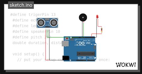 Theft Alarm Using Ultrasonic Sensors LAB Wokwi ESP STM Arduino Simulator