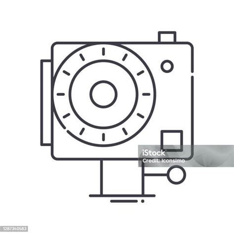 동영상 블로그 카메라 아이콘 선형 격리 된 그림 얇은 선 벡터 웹 디자인 기호 흰색 배경에 편집 가능한 스트로크와 개요 개념 기호 0명에 대한 스톡 벡터 아트 및 기타