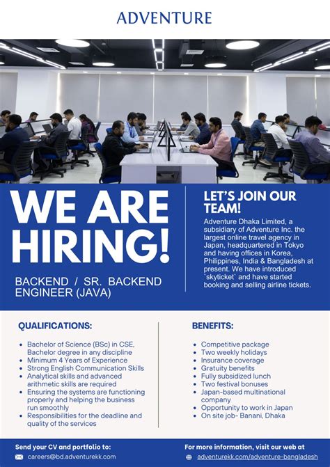 Hiring Backend Sr Backend Engineer Java Send Your Cv Adventure
