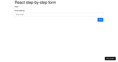 React Step By Step Form Codesandbox