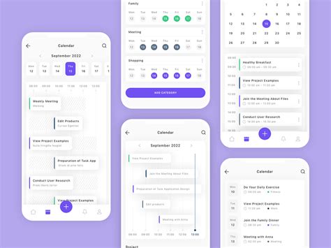 Calendar Mobile App Ui Kit Behance