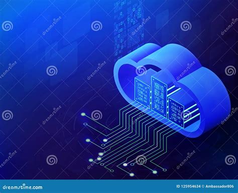 Cloud Technology Isometric Concept Modern Computing Services Integrated Digital Web Cloud