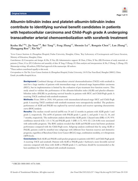 Pdf Albumin Bilirubin Index And Platelet Albumin Bilirubin Index Contribute To Identifying