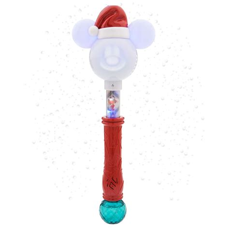 Disney Bubble Wand Santa Mickey Light Up Singing Snow Wand