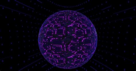 보라색 3d 디지털 개념 회로 기판과 Cpu와 구 행성 디지털 신경망 Cpu 전원 리플 원형에 대한 스톡 사진 및 기타 이미지 Istock