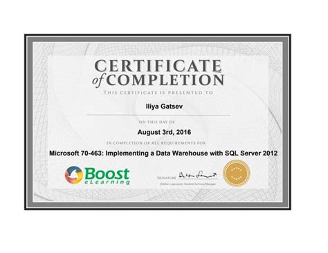Iliya Gatsev Microsoft 70 463 Implementing A Data Warehouse With Sql Server 2012 Year 2016