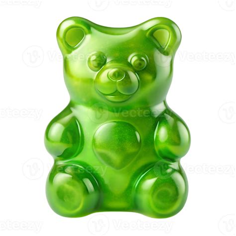 A Vibrant Green Gummy Bear Candy Shaped Like A Sitting Bear 59584847 Png