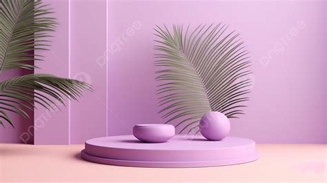 3d 연단과 생생한 보라색 야자수 잎이 있는 보라색 파스텔 배경 제품 스탠드 받침대 플랫폼 배경 일러스트 및 사진 무료 다운로드 Pngtree