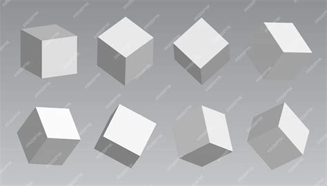 Premium Vector White Blocks 3d Modeling White Cubes